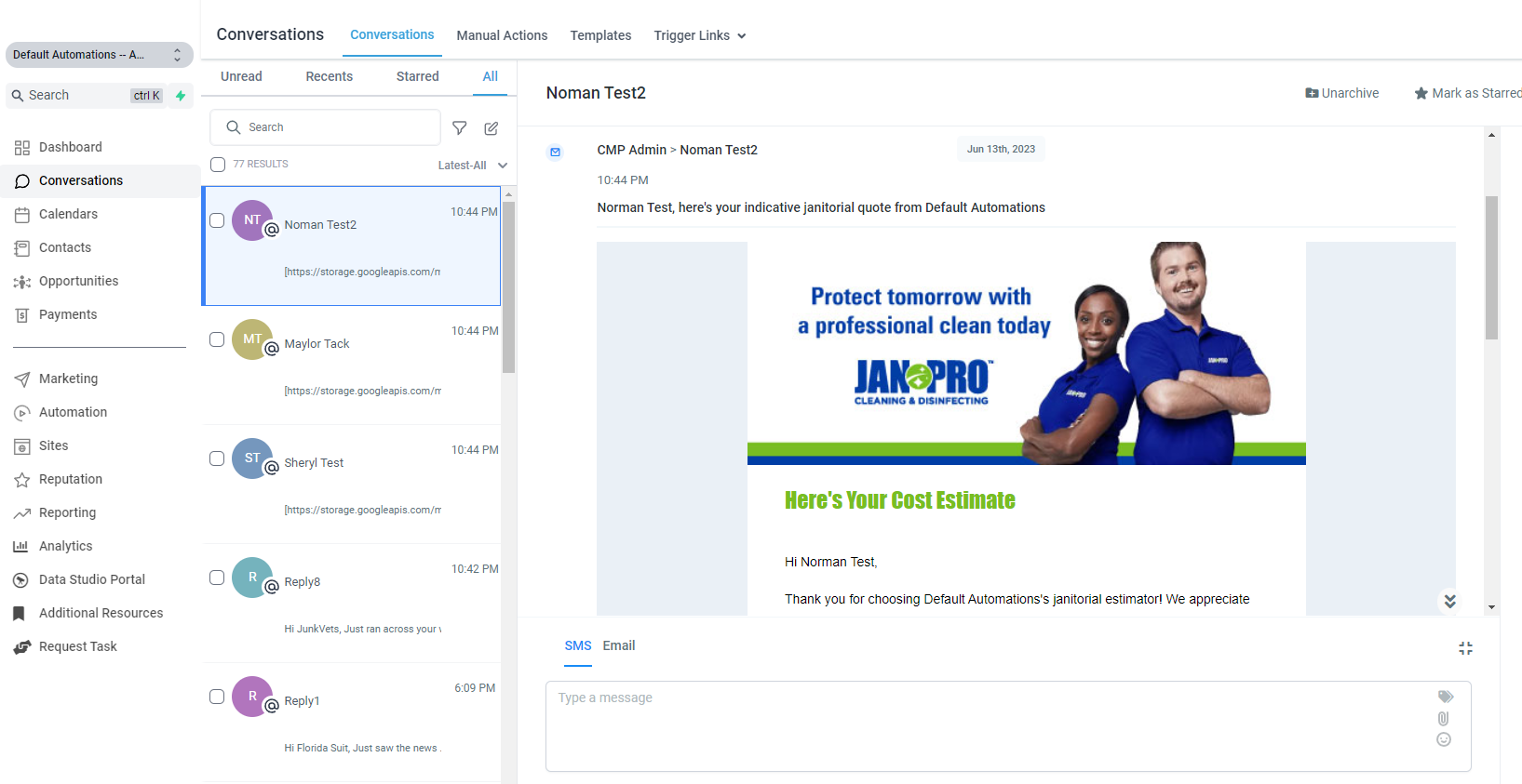 Janitorial Estimator Program Page – Concinnity Digital Onboarding